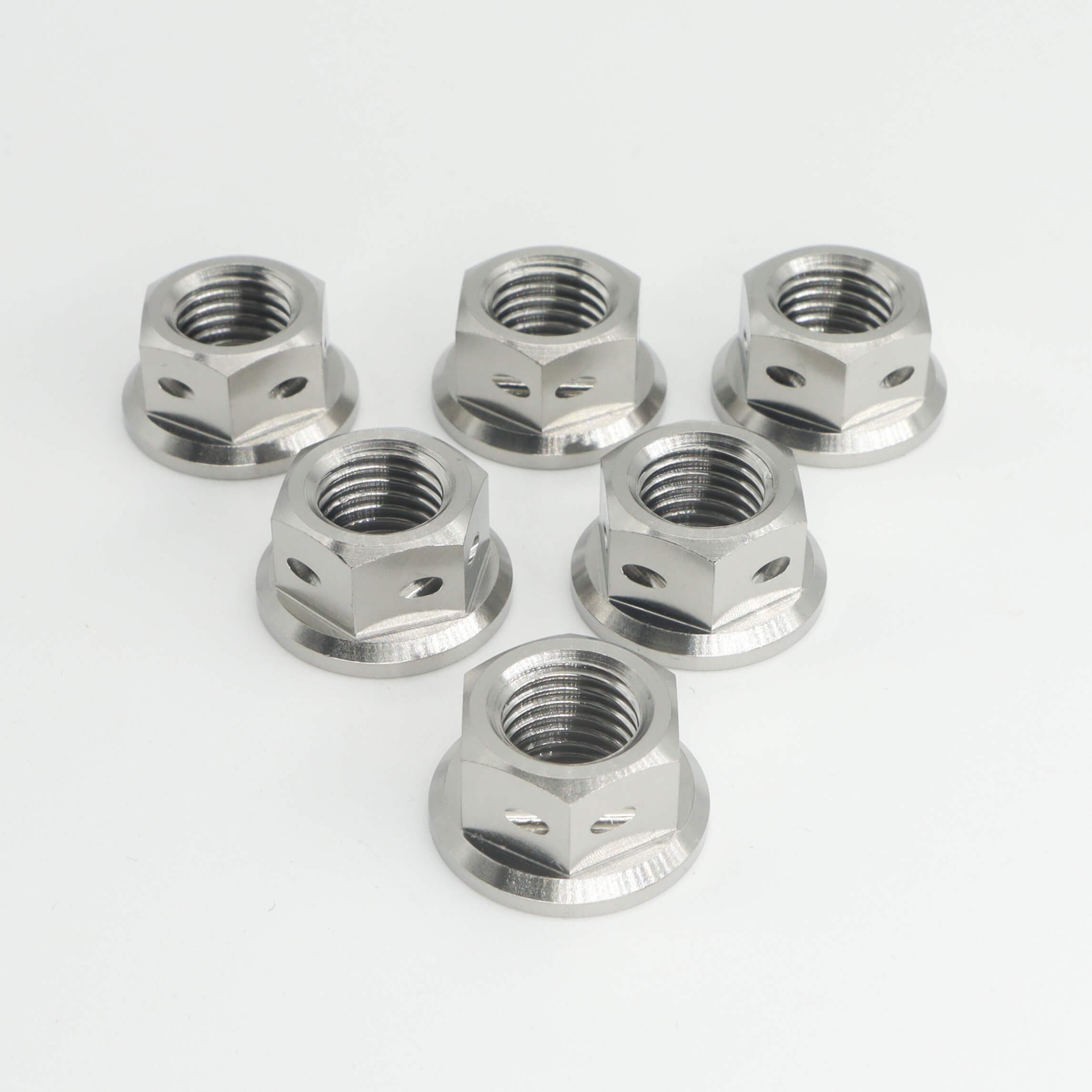 Gr5 Titanium Alloy Flange Hex Tangentially Drilled Nut – Spec-ti ...